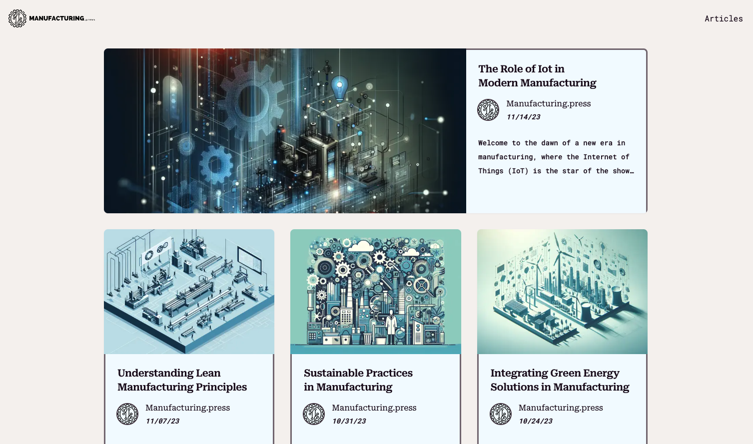 Manufacturing.press Premier Resource for Manufacturing News